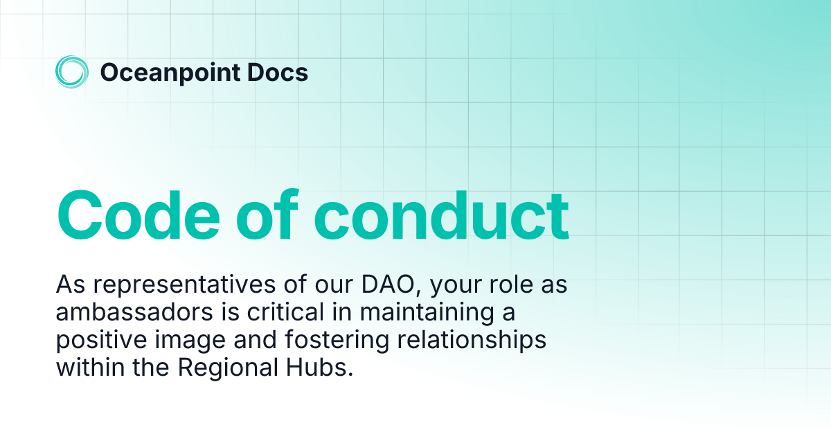 Code of conduct | Oceanpoint Docs